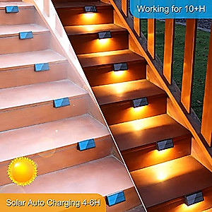 VOLISUN Solar Fence Lights 12 Pack, Warm White & RGB, LED Fence Lights Solar Powered, Fence Solar Light Outdoor Waterproof IP65, Solar Deck Light Decor for Backyard Fence Post Patio Wall Garden