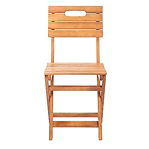 Safavieh PAT7057A-SET2 Outdoor Collection Blison Natural Brown Folding (Set of 2) Patio Chair