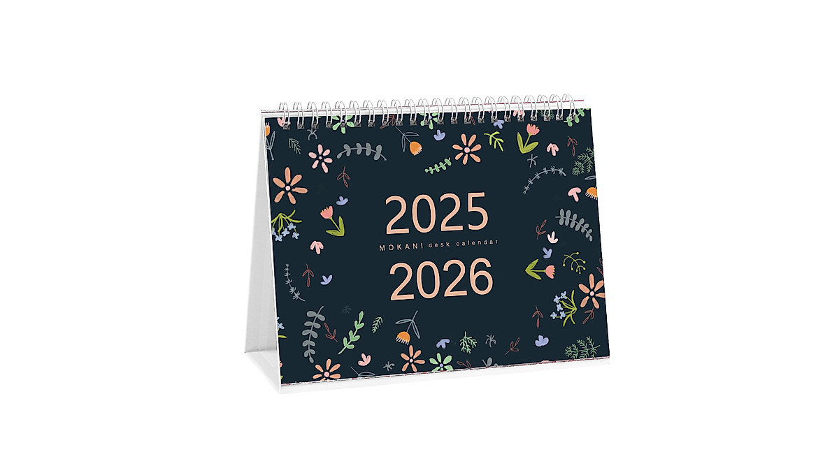 Desk Calendar 2023-2024 | Monthly Flip Calendar with Stickers