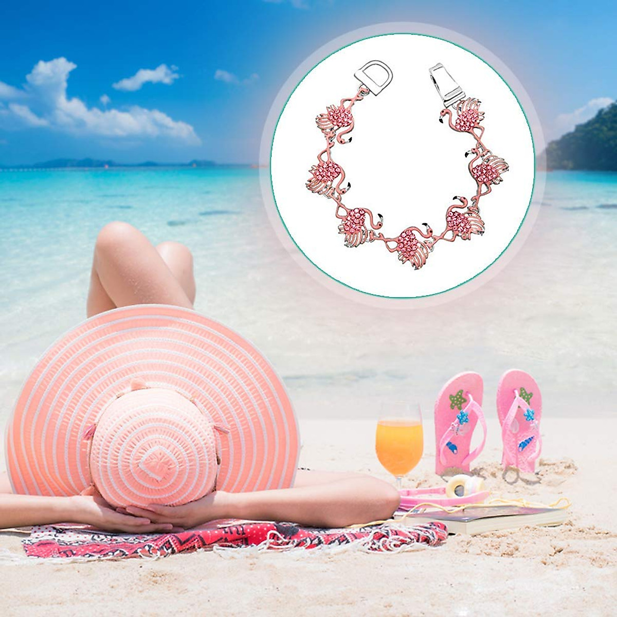 Lola Bella Gifts Pink Flamingo Crystal Bracelet with Gift Box