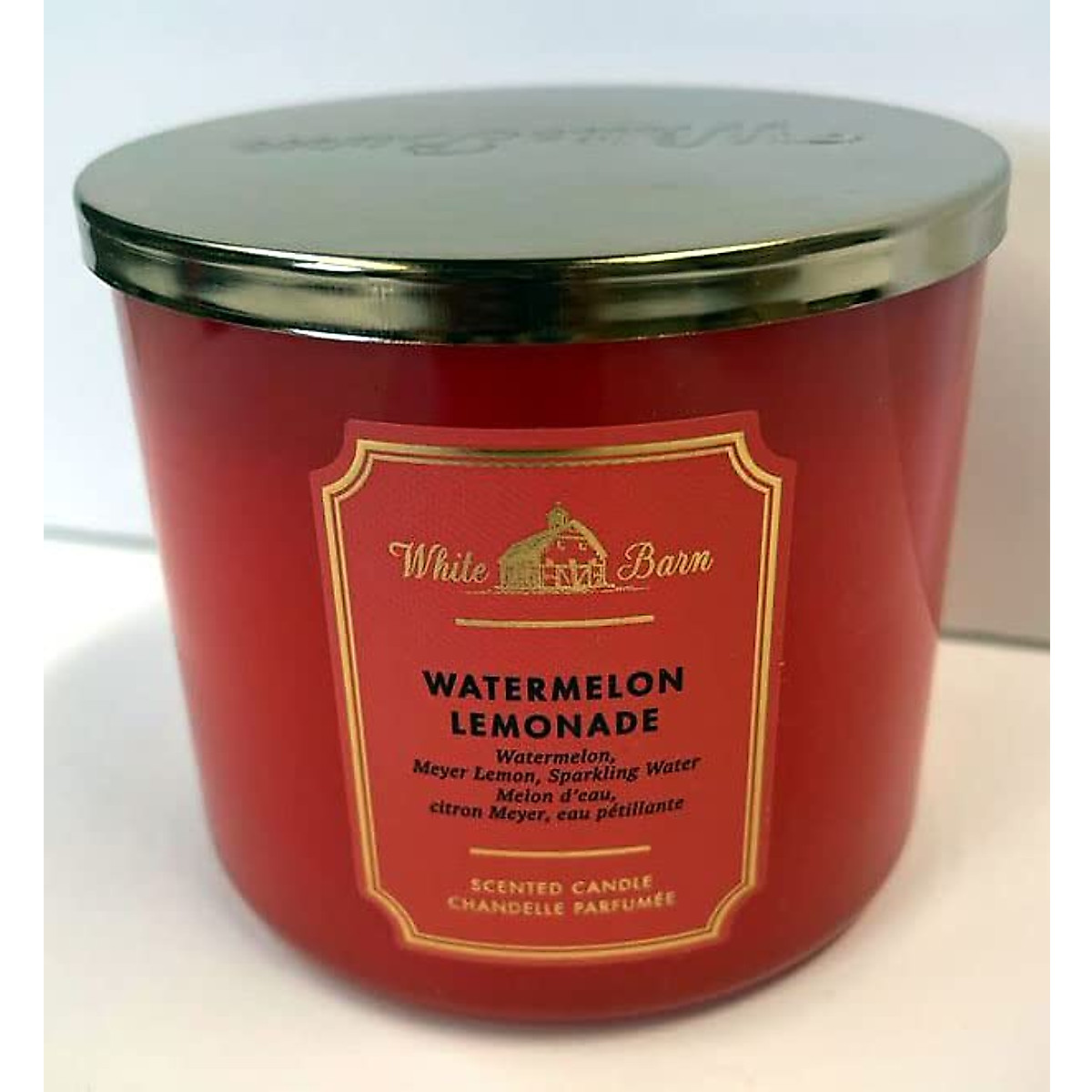 Bath and Body Works, White Barn 3-Wick Candle w/Essential Oils - 14.5 oz - 2021 Core Scents! (Watermelon Lemonade)