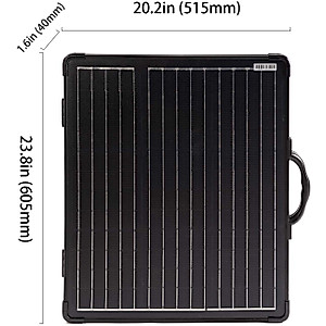 PowerECO 100W Lightweight Portable Solar Panel Kit with 20A 12/24V PWM Waterproof Charge Controller