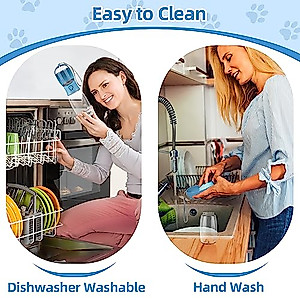 Kytely Dog Water Bottle, Portable Pet Water Bottle with Food Container,Leak Proof Puppy Water Dispenser with Drinking Feeder for Cat,Pets Outdoor Walking,Hiking,Puppy Essentials,Dog Stuff (19oz Blue)