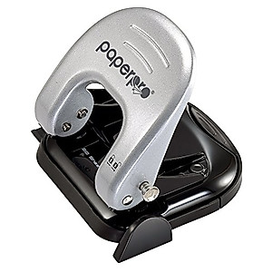 Bostitch Office EZ Squeeze Reduced Effort 2-Hole Punch, 20 Sheets, Locking Handle, Silver (2310)
