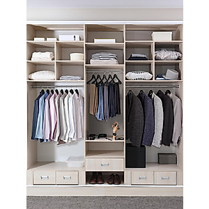 HOUSE DAY High-Grade Suit Hangers, Wide Shoulder Wooden Hangers with Non Slip Pants Bar, Smooth Finish 360° Swivel Hook Solid Wood Coat Hangers for Dress, Jacket, Heavy Clothes Hanger 6 Pack (Black)