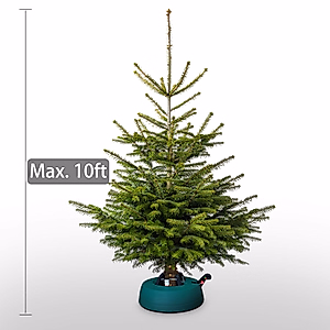 Leejec Christmas Tree Stand with Water Reservoir, Fast Clamped 10 Ft Real Tree with 5.5" Diameter, Water Level Indicator Equipped, No Assembly Required