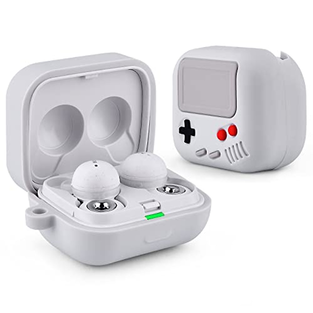 KOREDA AW5 Grey Case for Sony LinkBuds WF-L900, Classic Game Console Design, Silicone Cover with Keychain