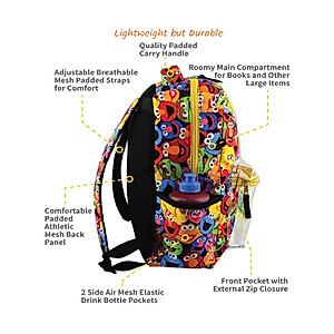 Sesame Street Gang Elmo Boys Girls Toddler 16 inch School Backpack (One Size, Multicolor)