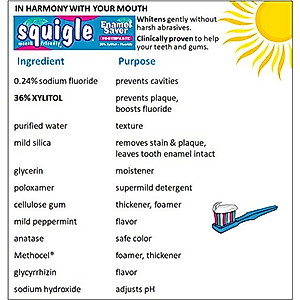 Squigle Enamel Saver Toothpaste (Canker Sore Prevention & Treatment) Prevents Cavities, Perioral Dermatitis, Bad Breath, Chapped Lips - 6 Pack