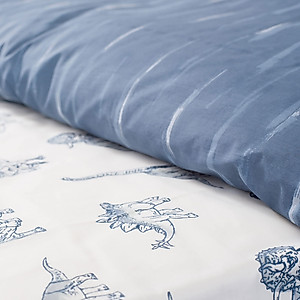 Franco Jurassic World Kids Luxury Bedding Super Soft Premium Comforter with Sham, 3 Piece Full/Queen Size, 100% Cotton (Official Universal Product)