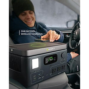 GROWATT Solar Generator VITA 550 Portable Power Station with 200W Solar Panel, UP to 1050W Output, 538Wh LiFePO4 Battery, Fast Solar Charging, Solar Powered Generator for Outdoor Camping/RV/Home Use