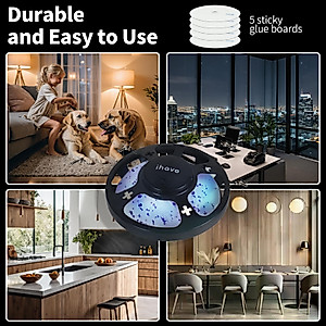 Bug Zapper Indoor - Multi Bug Catcher Fruit Fly Trap Indoor, Insect Traps Indoor with 4 Bug Light & 5 Sticky Boards, Safer Home Mosquito Trap, Moth Traps, Roach Traps & Gnat Traps for House