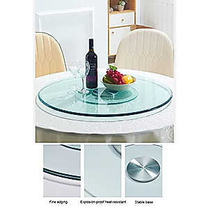 nycsuoani 80 cm (30 inch) Lazy Susan for Table,Tempered Glass Lazy Susan Turntable Round Clear Dining Table Tray Tabletop Organizer