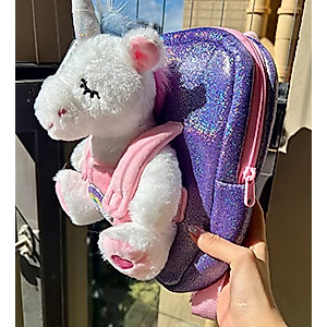 Redeo Unicorn Backpack Unicorns Gifts for Girls Toddler Backpack for 3 Year Old Girl with Unicorn Stuffed Animals Plush Toys for 3 4 5 6 7 Year Old Girl Birthday Gifts
