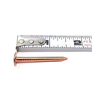 1.5 Inch Copper Nails for Slating & Roofing - 10 Oz Pack of Solid Copper Nail Spikes