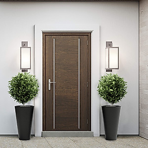 Verel Set of 2 Tall Outdoor Planters - 24 Inch Large with Small Planting Pots – Indoor and Flower for Front Door, Patio Deck (Black)