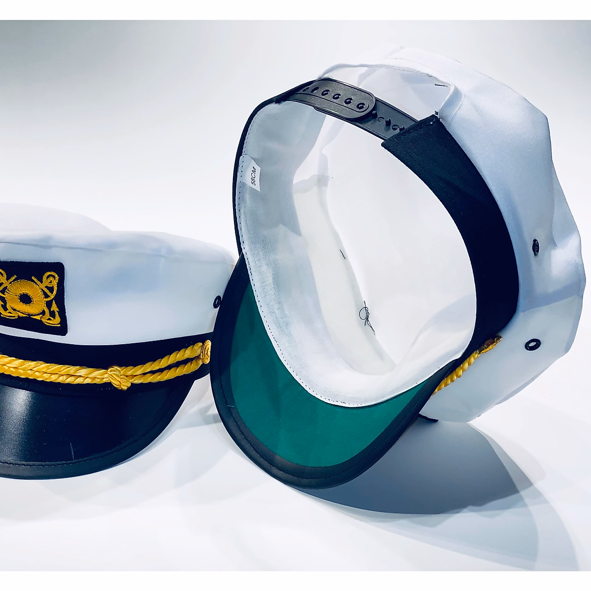 A Dash of Chic CUSTOM TEXT Captain Hat Name Gift for Skipper Sailor Boating Adjustable