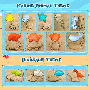 TOY Life 30 Pcs Beach Sand Box Toys for Kids Toddlers 3 6 8 12, Sand Castle Kit Toys for Beach, Sandbox Toys, Sand Castle Molds, Travel Beach Toy Set, Sand Bucket and 2 Shovel for Kids with Mesh Bag