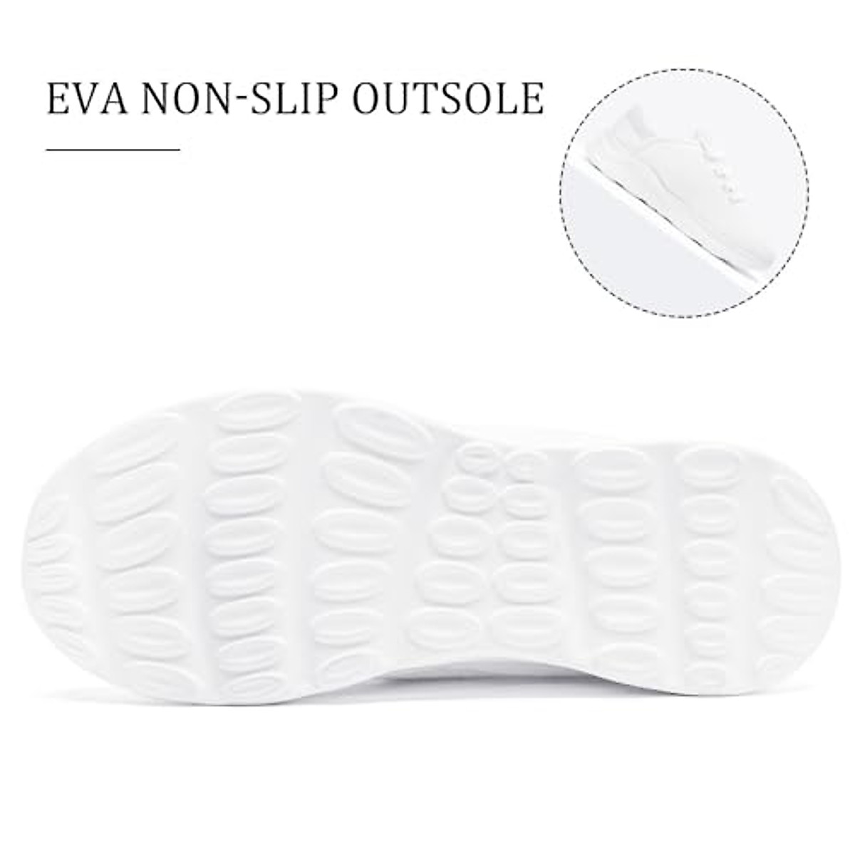 HIIGYL Womens Running Shoes Lightweight Breathable Walking Sneakers Athletic Workout Gym Tennis Shoes White Size 8.5