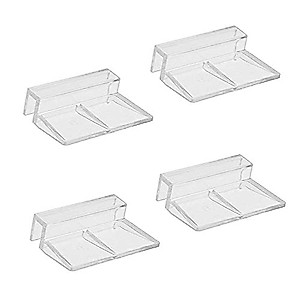 Haulonda 4pcs Clear Color Acrylic Aquarium Fish Tank Glass Cover Clip Support Holder (6mm)