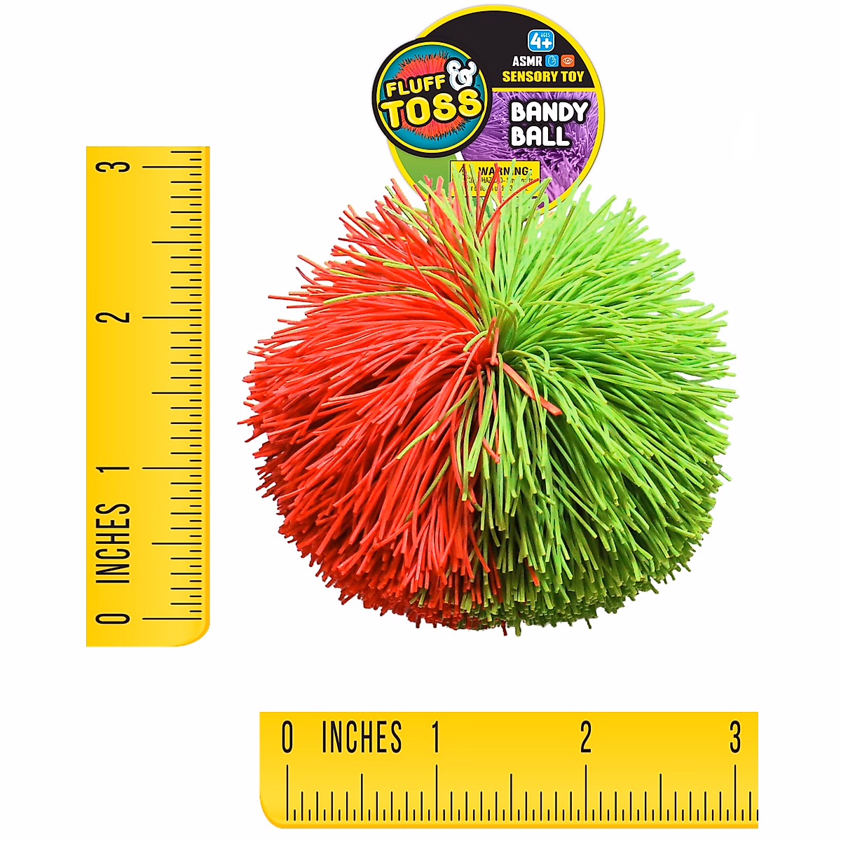 JA-RU Bandy Ball (Random Color), 3" Fidget Ball with String & Spike, Stress Relief Sensory Toy for Kids & Adults