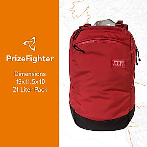 Mystery Ranch PrizeFighter Daypack - Travel and Hiking Backpack, Cherry, 21L