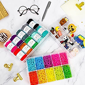 7 Layers Stackable Storage Container, 70 Adjustable Compartments (White) Stackable Storage Container, Perfect for Kids Toys, Art Crafts, Jewelry, Supplies, Mini Case & Letter Sticker Included