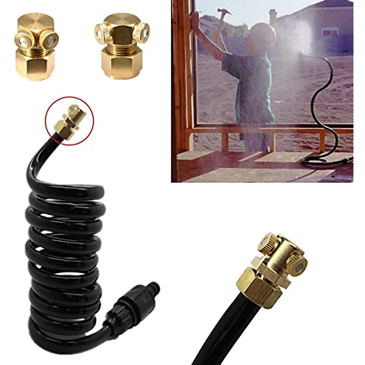 Aootech 32 Pack Brass Misting Nozzles for Outdoor Cooling System, 0.012” Orifice (0.3 mm) 10/24 UNC