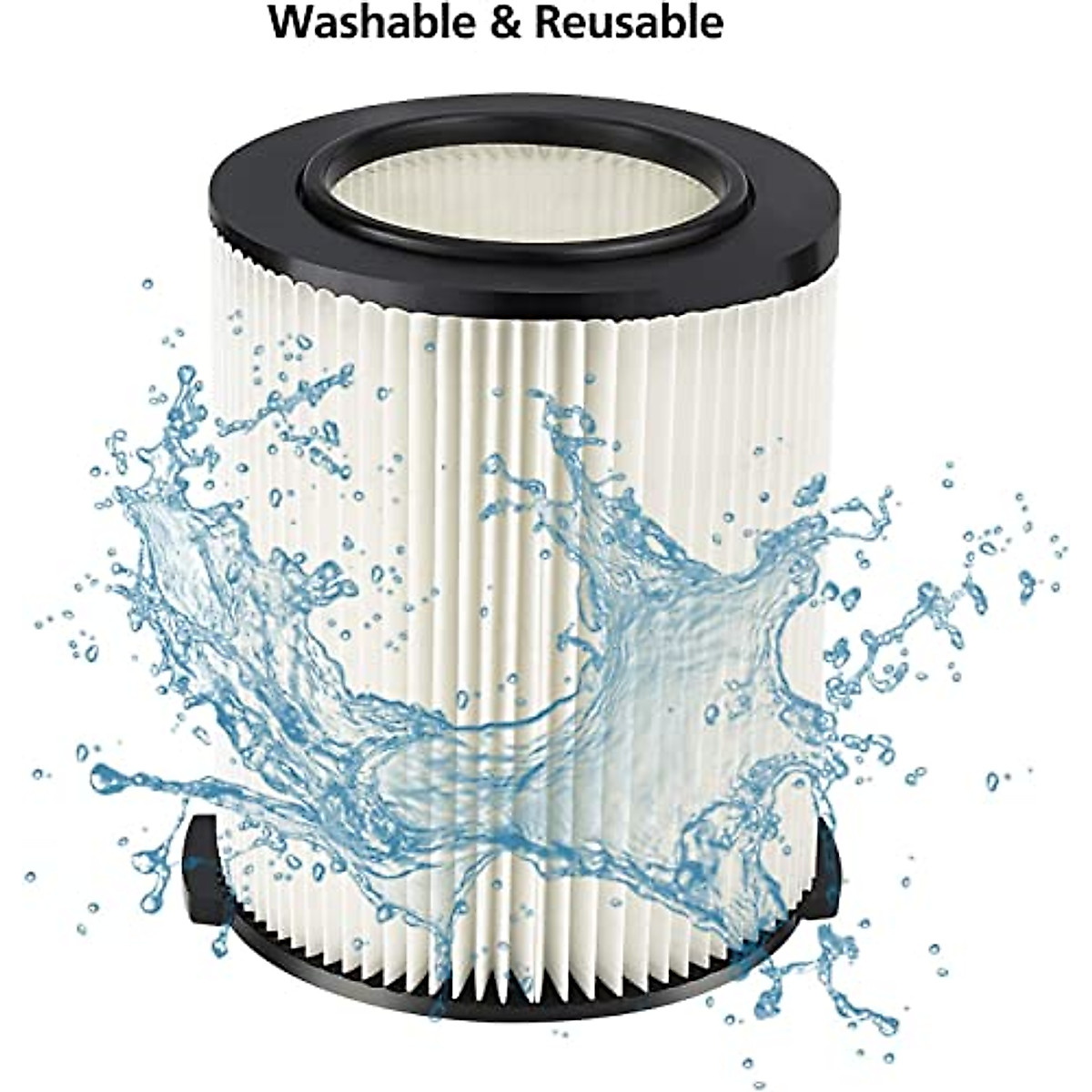 iSingo VF4000 Standard Wet/Dry Vac Filter Compatible with Ridgid 72947 Wet Dry Vacs 5 to 20-Gal, Husky Vacs 6 to 9 Gal, Craftsman 17816 Vacuum, 2 Pack