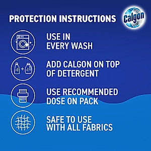 Calgon 4-in-1 Washing Machine Cleaner and Water Softener Tablets, 75 Count, Removes Limescale, Residue, Dirt, Rust & Malodours, Deep Clean, XL Pack Size