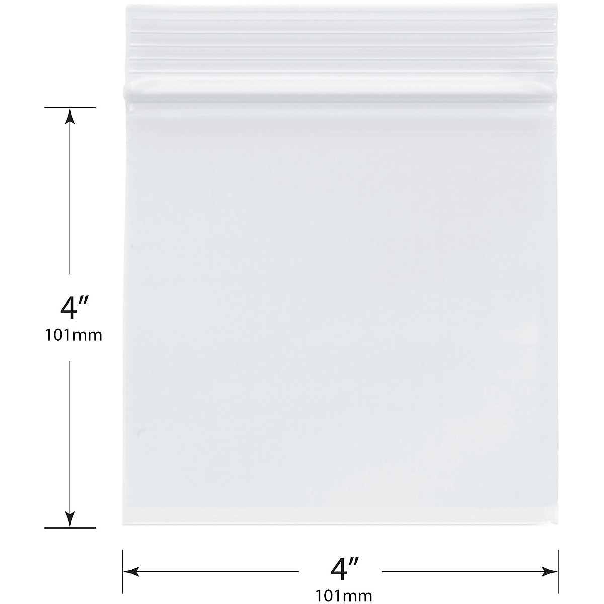 Plymor 4" x 4" (Pack of 100), 4 Mil Heavy Duty Zipper Reclosable Plastic Bags