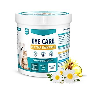 VICSOM Eye Wipes for Dogs & Cats, 200 Pcs Cat Dog Eye Wipes Tear Stain Remover, Pet Eye Wipes Presoaked & Textured Eye & Face Wipes, Gently Remove Eye Debris, Discharge, Mucus Secretions