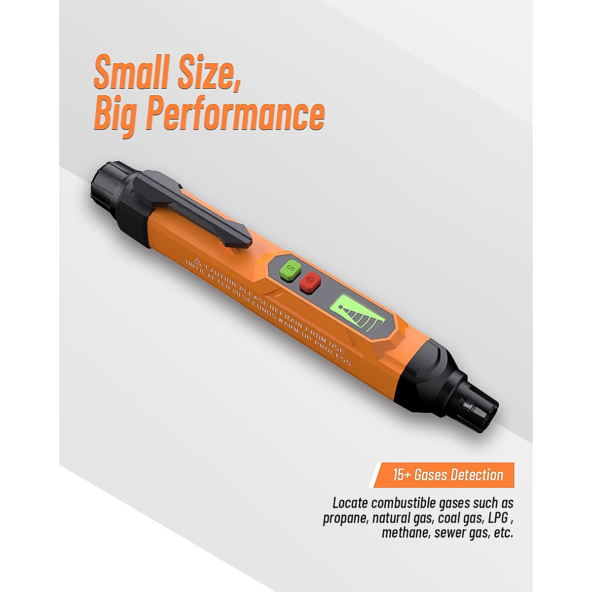 Gas Leak Detector -VITITE Natural and Propane Gas Detector for Home; Mini Portable Gas Alarm for Locate Combustible Gas Leaks Like LPG, LNG, Sewer Gas (Includes 2 Batteries & Carrying Pouch) - Orange