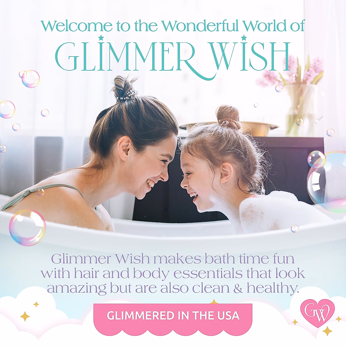 Glimmer Wish Unicorn Kids Body Wash, Gentle Cleanser and Moisturizing Sulfate Free Body Wash, Skin Care for Kids, Vanilla Cotton Candy, 12 Fl Oz