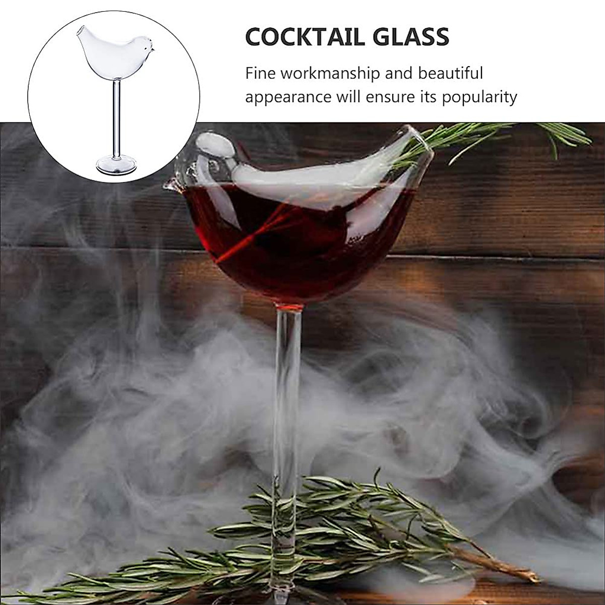 Hemoton 4Pcs Cocktail Glass, 5 OZ Clear Wine Glasses, Bird Glasses Drinking Bird Shaped Cocktail Wine Glass, Unique Champagne Coupe Glass Martini Goblet Cups, for Christmas and New Year Decor