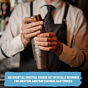 Xprezz Cocktail Shaker Set - 25oz and 22oz Cocktail Shaker Kit - Boston Shaker Bar Set Cocktail Shaker Set - Martini Shaker Set - Professional Bartender Kit - Stainless Steel Drink Cocktail Mixer Set