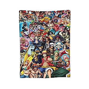 Anime Characters Blanket Flannel Fleece Blanket All Seasons Lightweight Air Conditioner Blanket Luxury Throw Blanket for Room Halloween Decorations Christmas Thanksgiving Gift 80"x60"