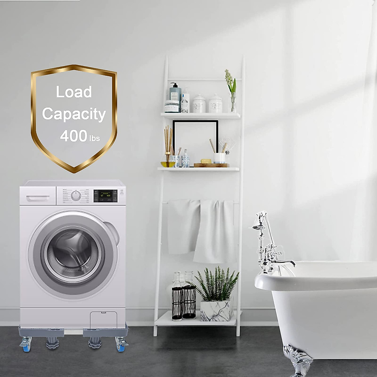 Artilife Adjustable Mobile Base,Multi-functional Movable Base with 4 Single Wheels 4 Feet for Washing Machine,Dryer and Refrigerator