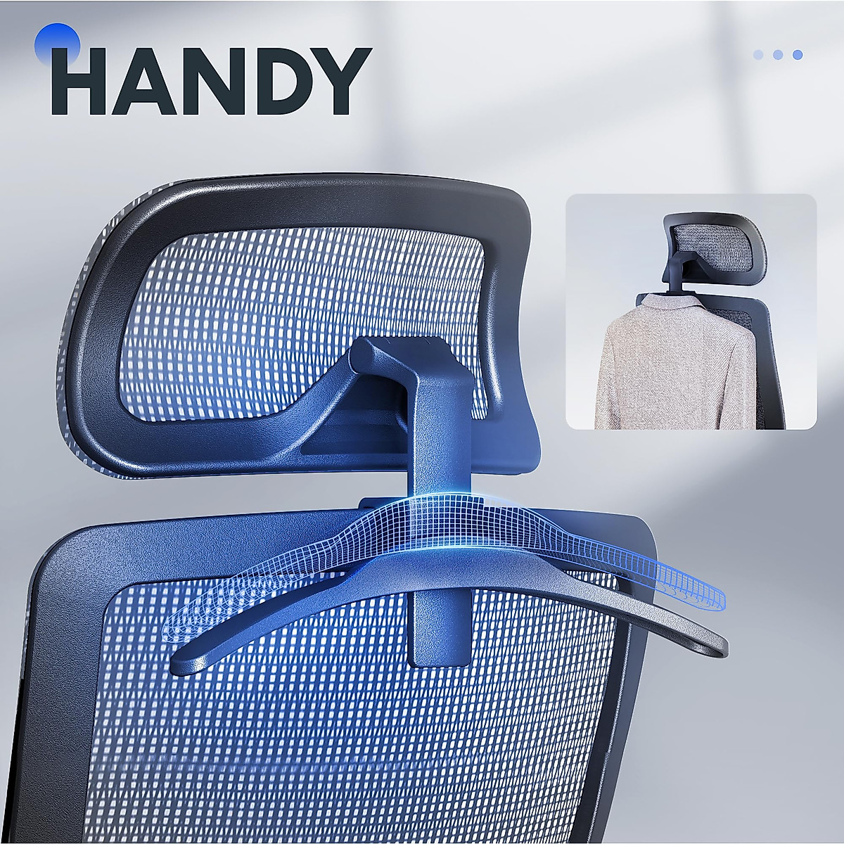 FLEXISPOT OC3B Ergonomic Executive Mesh Office Chair Swivel Height Adjustable Seat Headrest Armrest Lumbar Support Caster Wheels Task Chair Gray Mesh Seat Computer Office Desk Chair