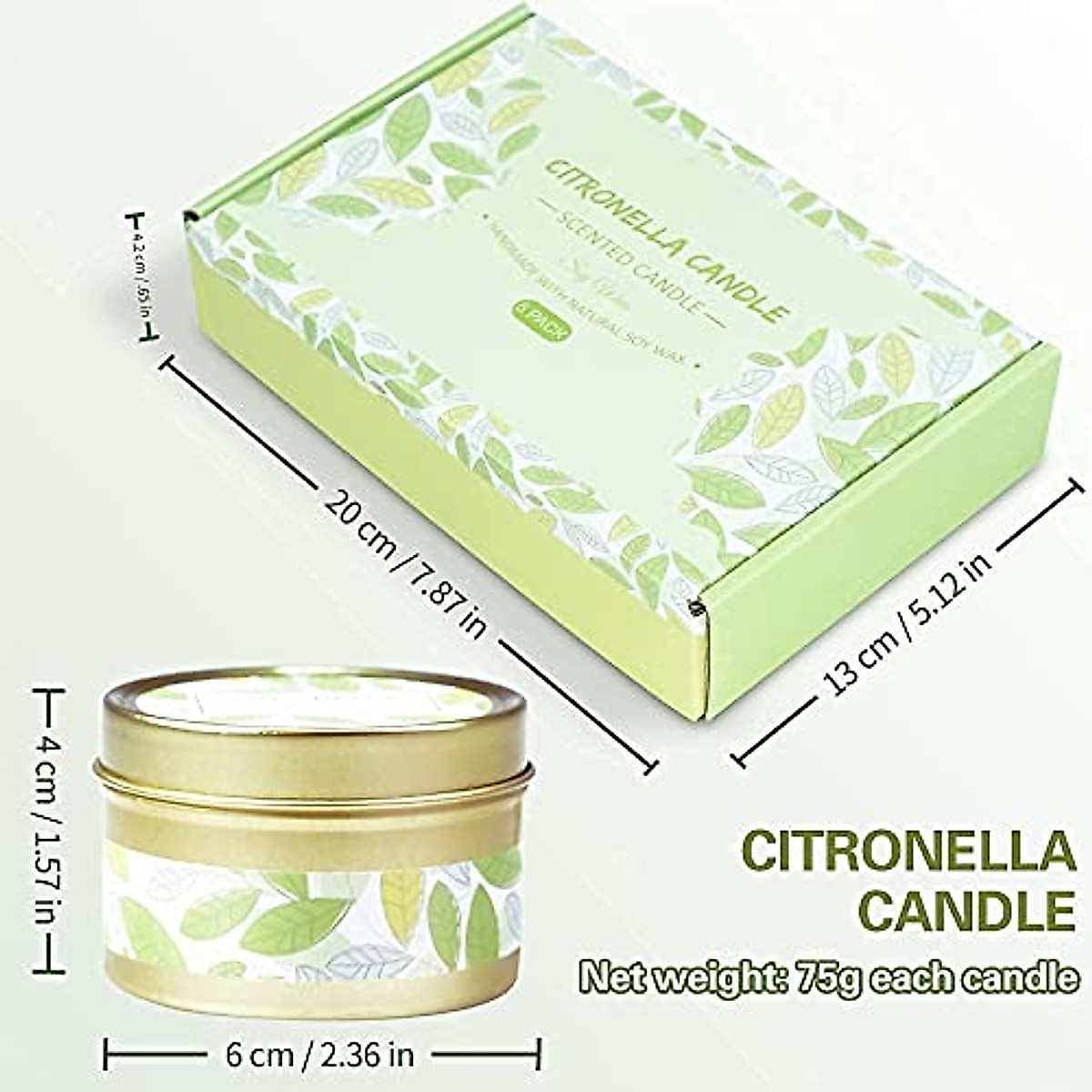 Citronella coils, Citronella Candles for Outdoor Indoor, 48 Coils with 6 x 2.5 oz Candles