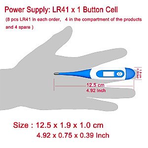 BESTWYA Oral Thermometer, Digital Thermometer for Fever (A, Pack of 4)