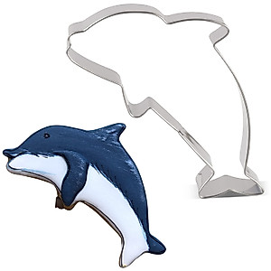 LILIAO Dolphin Cookie Cutter, 4", Biscuit Bread Sandwich Cutters, Stainless Steel