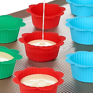 30Pack Silicone Baking Cups with Taps for Cupcake, Reusable Non-Stick Muffin Liners for Steel Muffin Pan