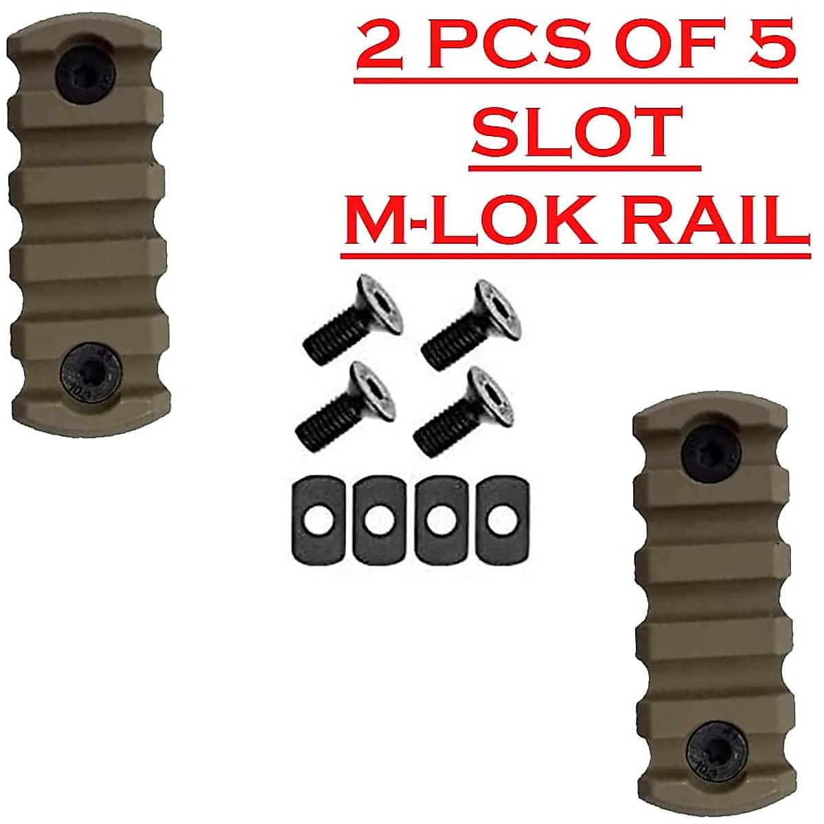 GOTICAL 7 Slots Section for Handguard Seven Slots Set of 2 Pieces Red (5 and 7 Slot - FDE)