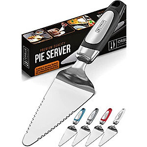 Orblue Pie Server, Essential Kitchen Tool, Serrated on Both Sides, Great for Right or Left Handed Chef, Stainless Steel Flatware, Cake Cutter