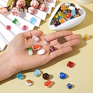 Craftdady 200 pcs Mixed Shapes & Colors Lampwork Glass Beads Loose Beads Fit Most Major Charm Bracelets, 4-20x4-20mm, Hole: 1-2.5mm