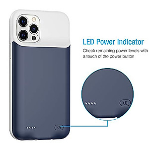 MAXBEAR Battery Case for iPhone 12/12 Pro, Upgraded 7000mAh Slim Portable Protective Charging case Compatible with iPhone 12/12 Pro (6.1 inch) Rechargeable Battery Pack Charger Case (Blue)