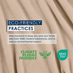 Martex 1B06849 Super Soft Fleece Lightweight Reversible Cozy Warm Sofa Blanket Low Lint Luxury Hotel Style All Seasons Layering Solid Pet Friendly Twin Size Bed and Couch Blankets, Twin, Beige