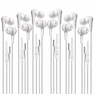 VddSmm Wired Earbuds 6 Pack Earbuds Earphones with Microphone Earbuds Wired Stereo in-Ear Headphones Compatible with iPhone and Android Smartphones iPad MP3 Fits All 3.5mm Interface Devices