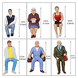 FSGLOVE Miniature Model Building Kit Model Railway Park Scenery 12pcs G- Scale 1:25 Painted Seated Figures Sitting People 12pcs Different Poses